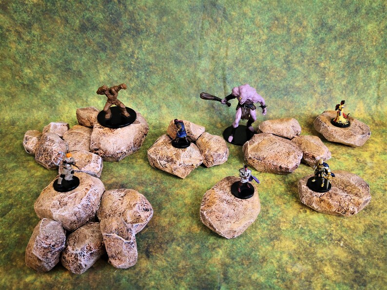 Rock Terrain Set Hand Painted Big Rocks for Dungeons and - Etsy