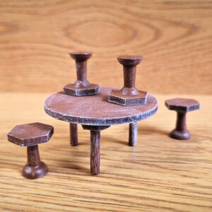 Painted Dnd Furniture | Round Table With Stools for Dungeons and ...
