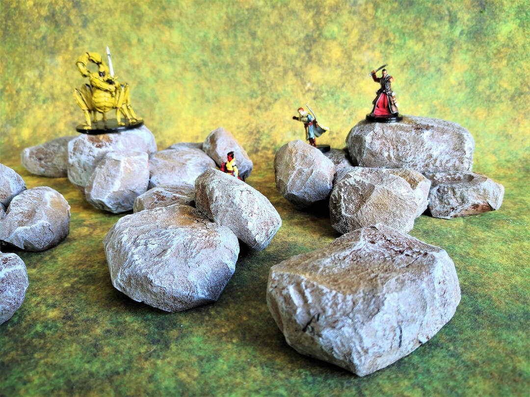 Painted Rock Clusters Scatter Terrain, Big Grey Stones for Dungeons and ...