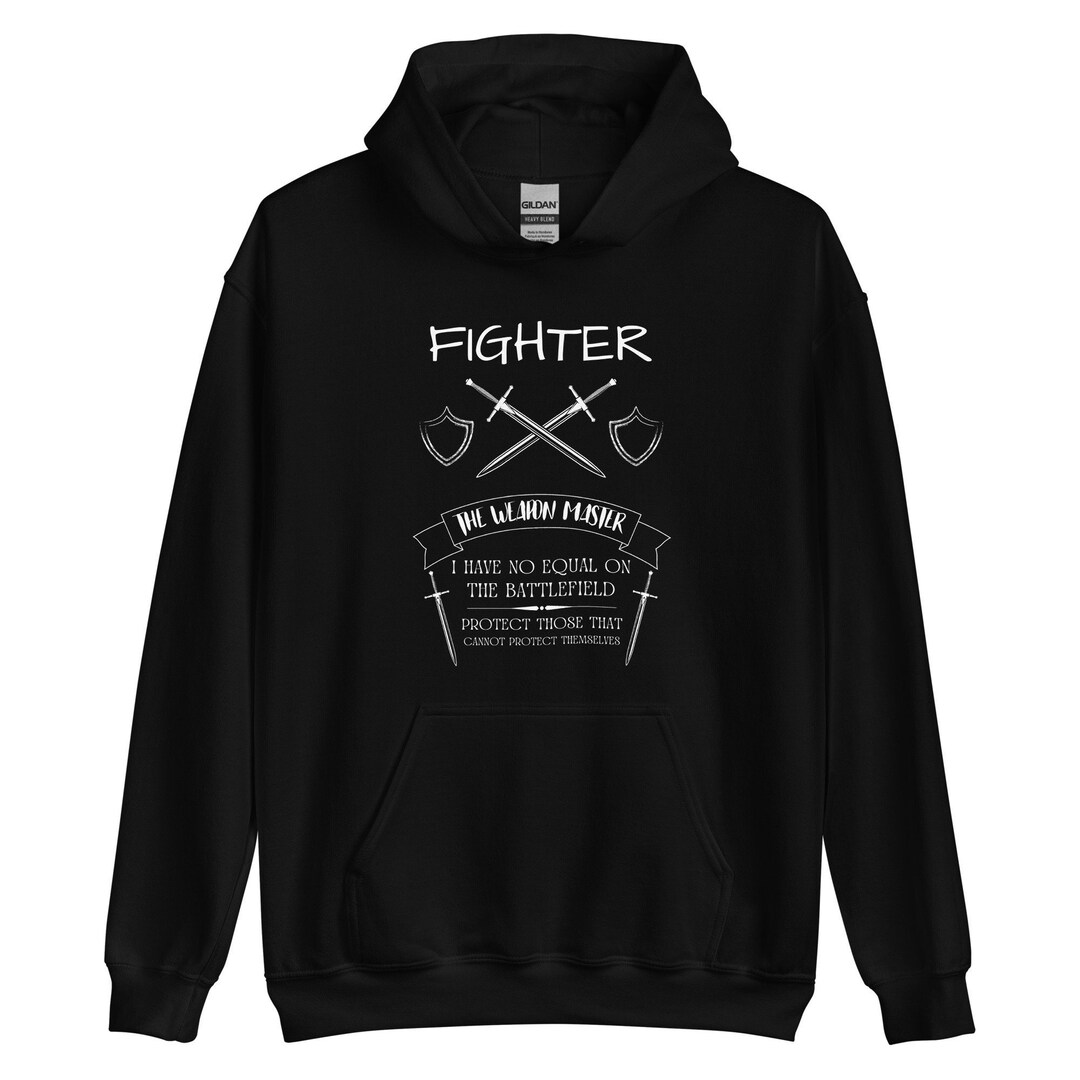 Dnd Dungeons and Dragons Inspired Hoodie Fighter Class D&D Hoody Best ...