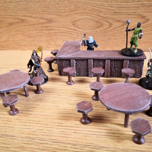 Painted Dnd Furniture | Bar and Round Tables Set for Dungeons and ...