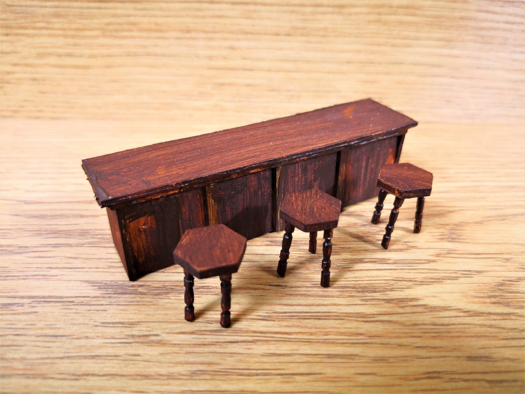 Painted Dnd Tavern Bar and Stools: TTRPG Terrain - Etsy