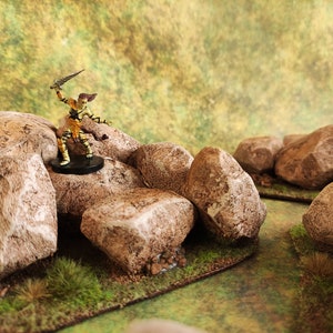 Rocks With Bases Terrain Set Hand Painted | Big Rocks for Dungeons and ...