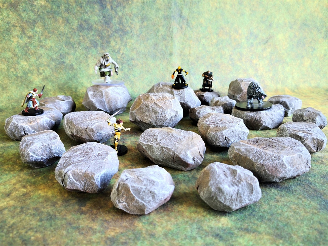 Individual Rocks Set | Wargame Painted Terrain | Big Rocks for Dungeons ...