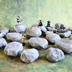 Individual Rocks Set | Wargame Painted Terrain | Big Rocks for Dungeons ...