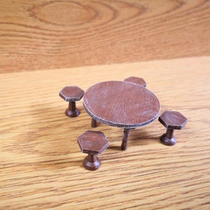Painted Dnd Furniture | Round Table With Stools for Dungeons and ...