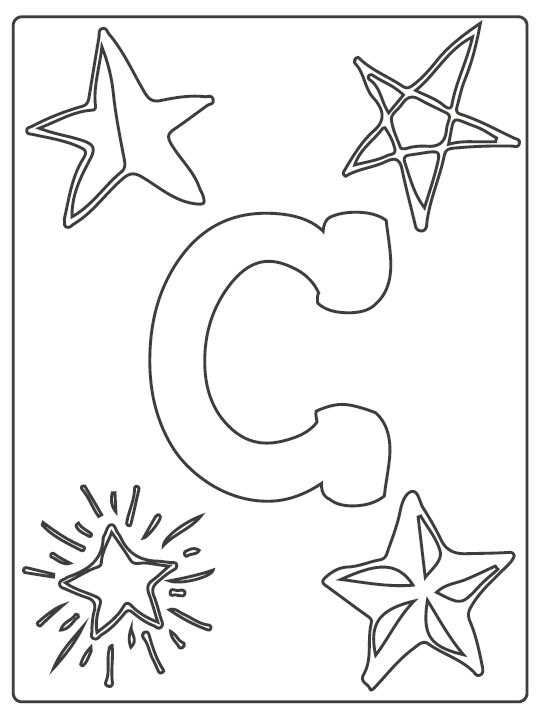 Abc's With Stars Coloring Pages - Etsy