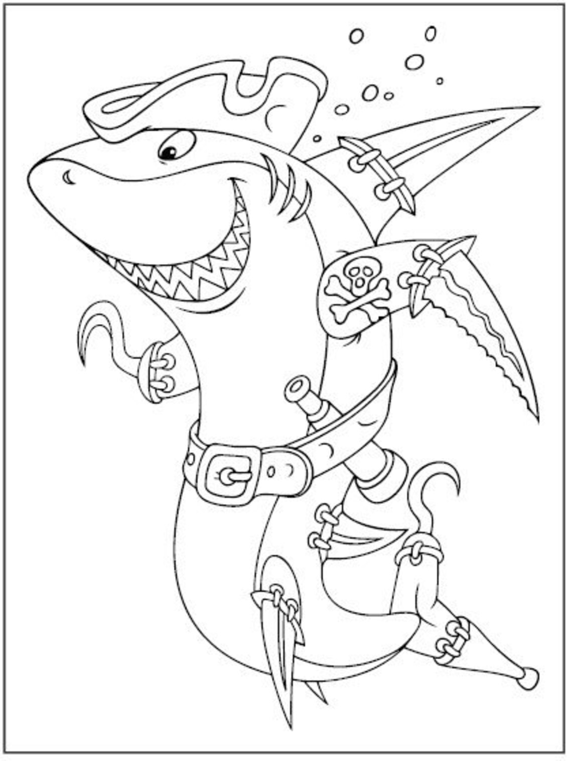 20 Sharks Coloring Pages - Etsy