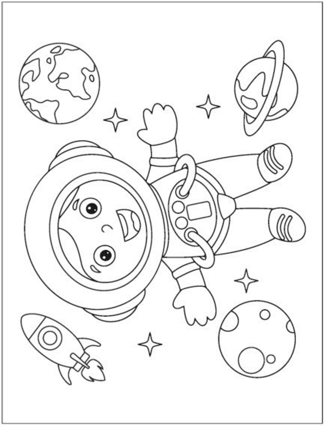 20 Outer Space Coloring Pages - Etsy