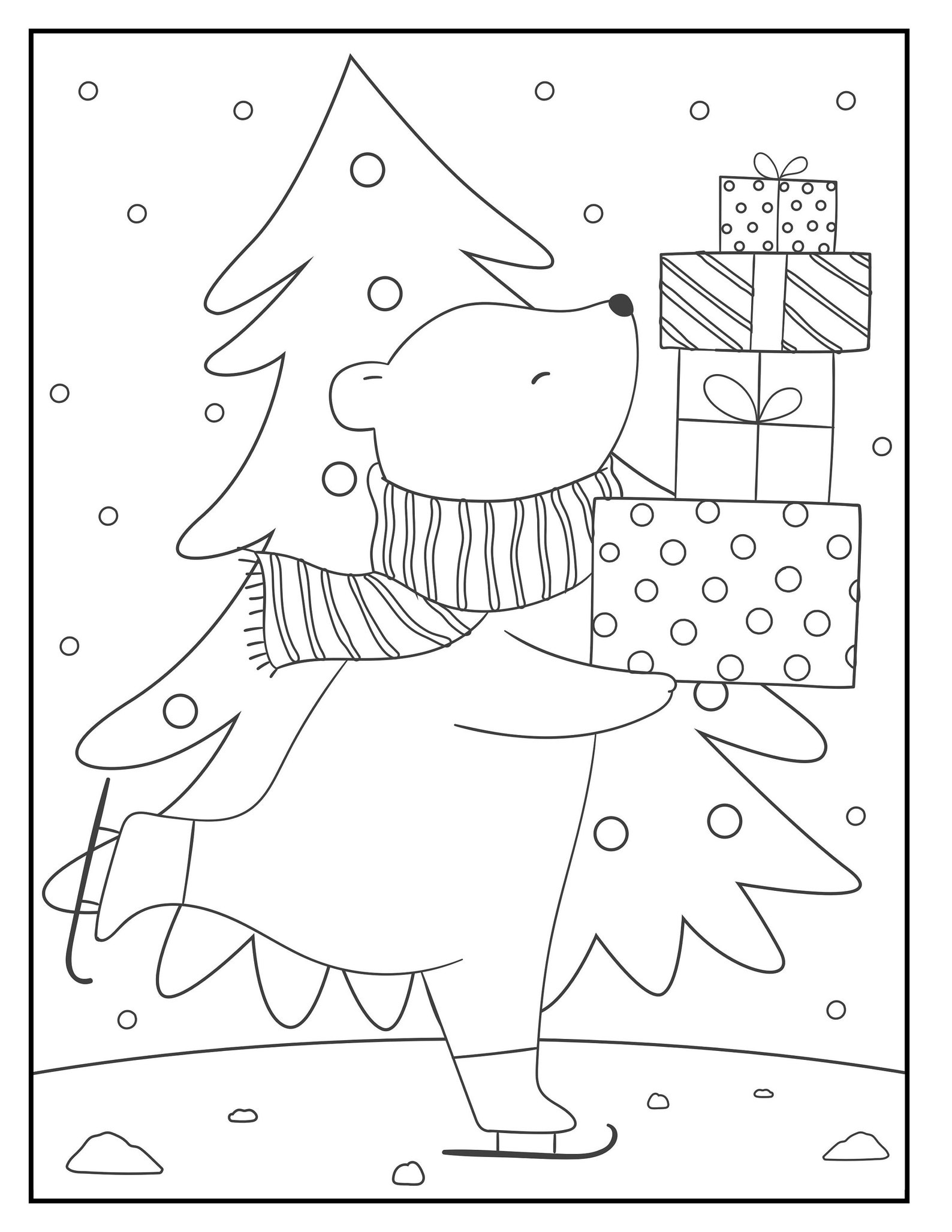 Printable Christmas and Winter Theme Coloring Book 40 Pages (digital ...
