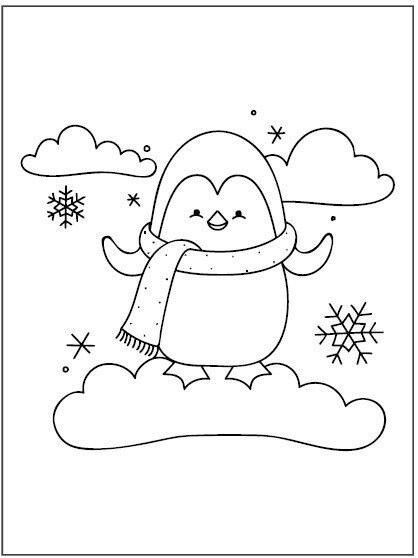 20 Funny Looking Penguins Coloring Pages With a Title Page - Etsy