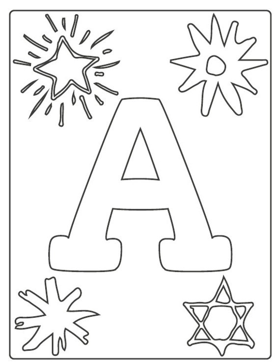 Abc's With Stars Coloring Pages - Etsy