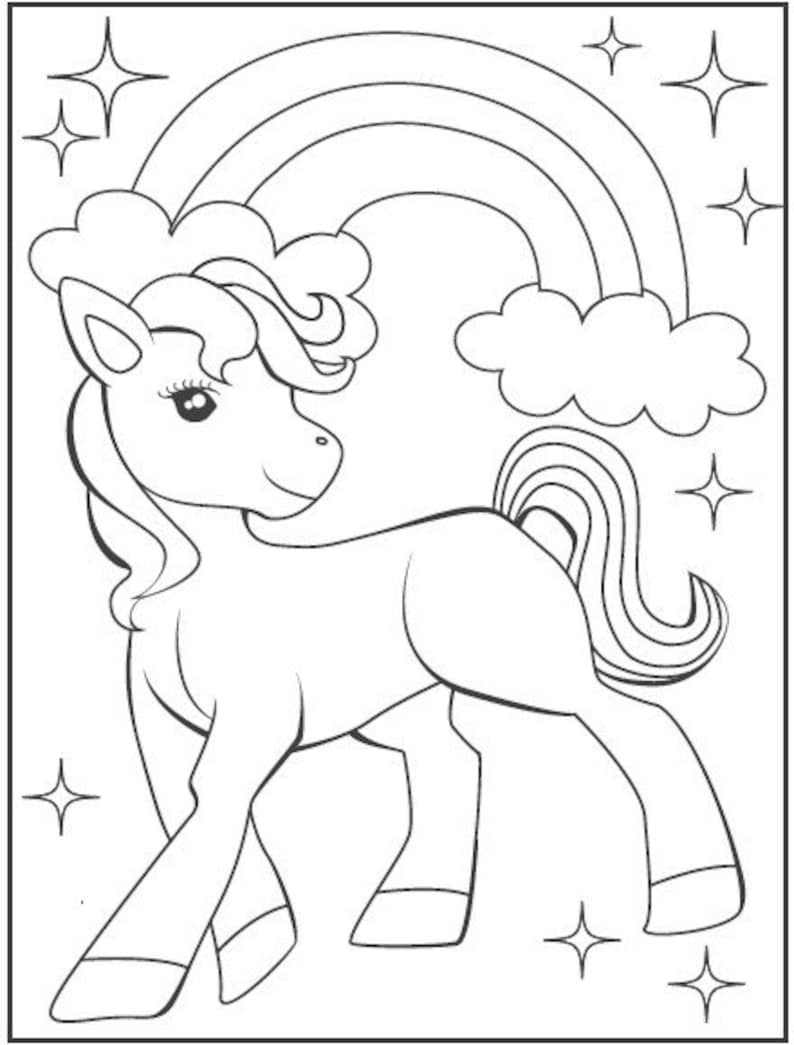 40 Pony Coloring Pages for Kids - Etsy