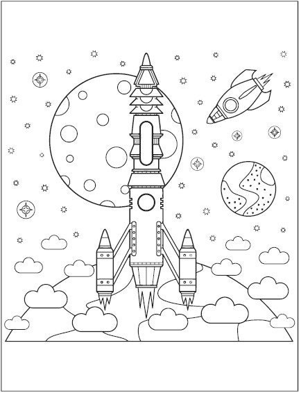 20 Outer Space Coloring Pages - Etsy Canada
