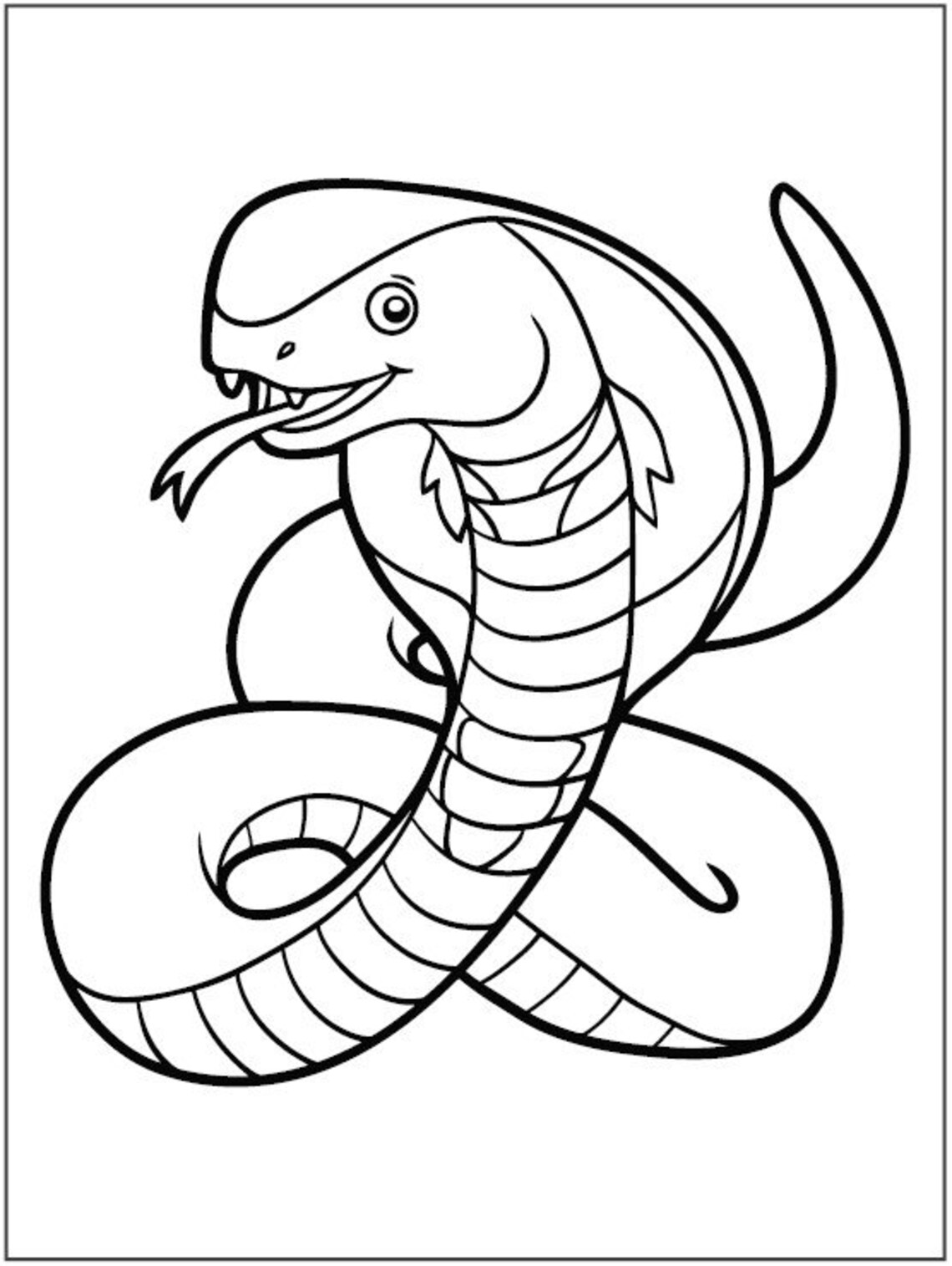 20 Snakes Kids Coloring Pages With Title Page - Etsy