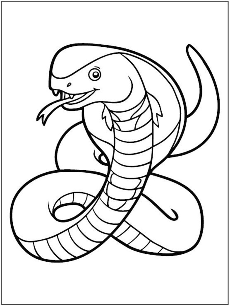 20 Snakes Kids Coloring Pages With Title Page - Etsy