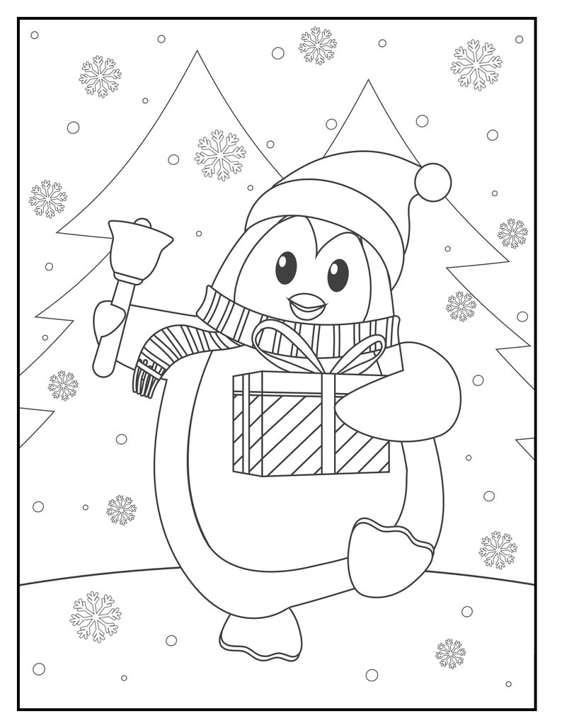 Printable Christmas and Winter Theme Coloring Book 40 Pages (digital ...
