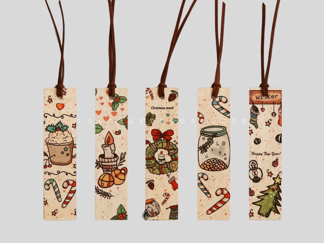 Christmas Wooden Bookmark Personalized Birthday Gift for Book Lover ...