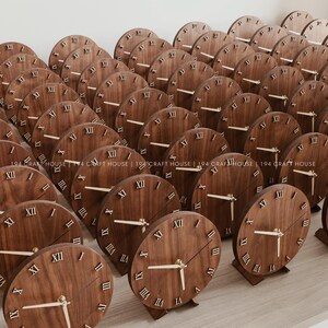 Custom Engraved Wood Desk Clock: Personalized Corporate Gift - Etsy