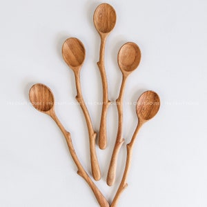 Handcrafted Twig Wooden Spoon for Stirring, Mixing, Drinking, Tasting ...