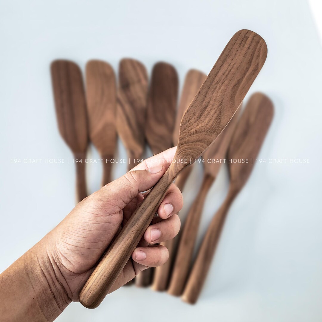 Handmade Walnut Spreader Knives, Wooden Spatulas for Cooking, Baking ...