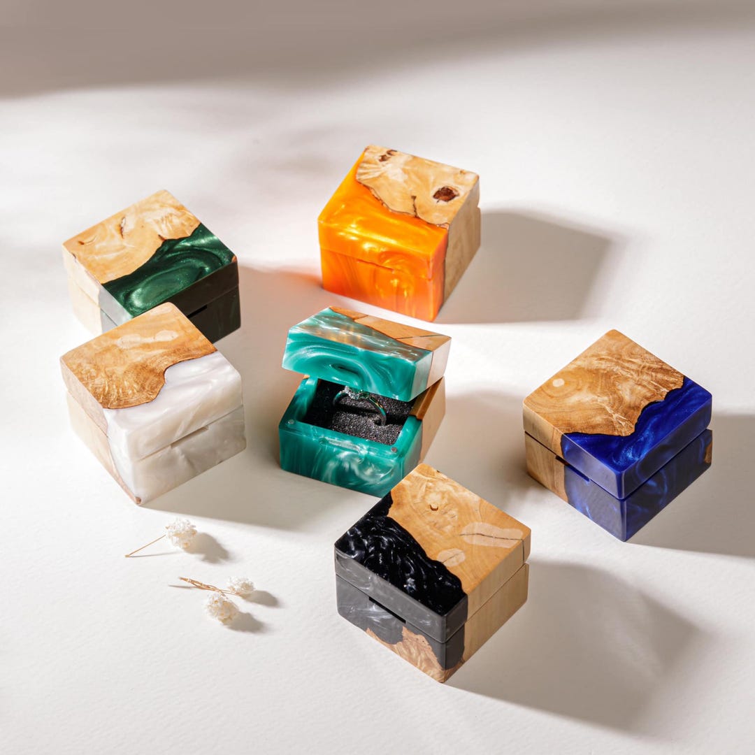Personalized Resin Ring Box for Wedding Ring, Engagement Ring ...