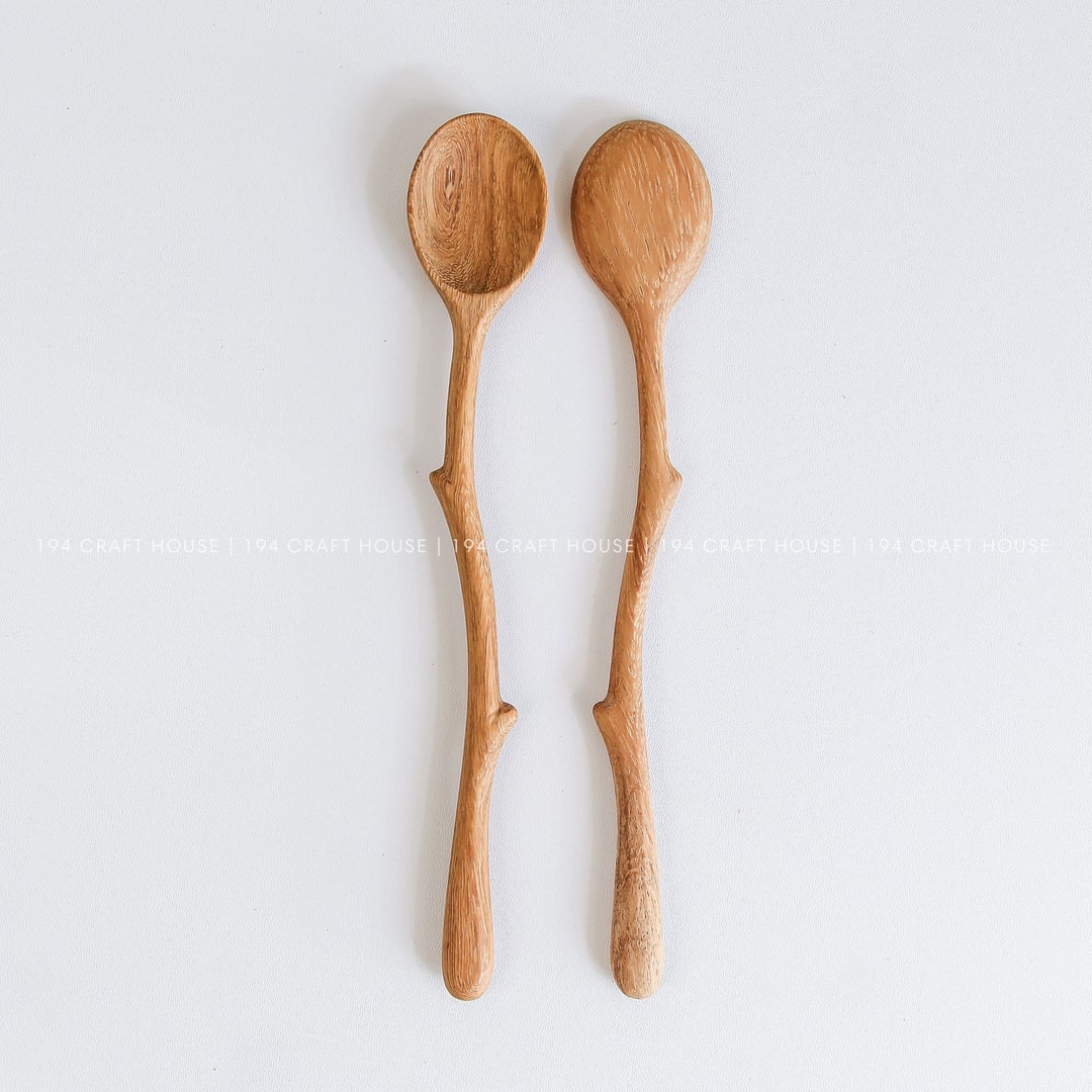 Handcrafted Twig Wooden Spoon for Stirring, Mixing, Drinking, Tasting ...