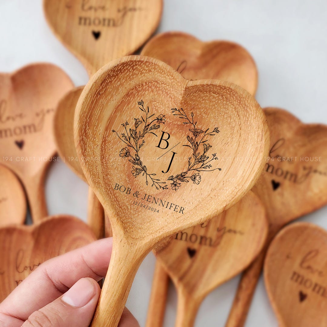 Engraved Monogram Wooden Spoon Personalized Gifts for Christmas ...