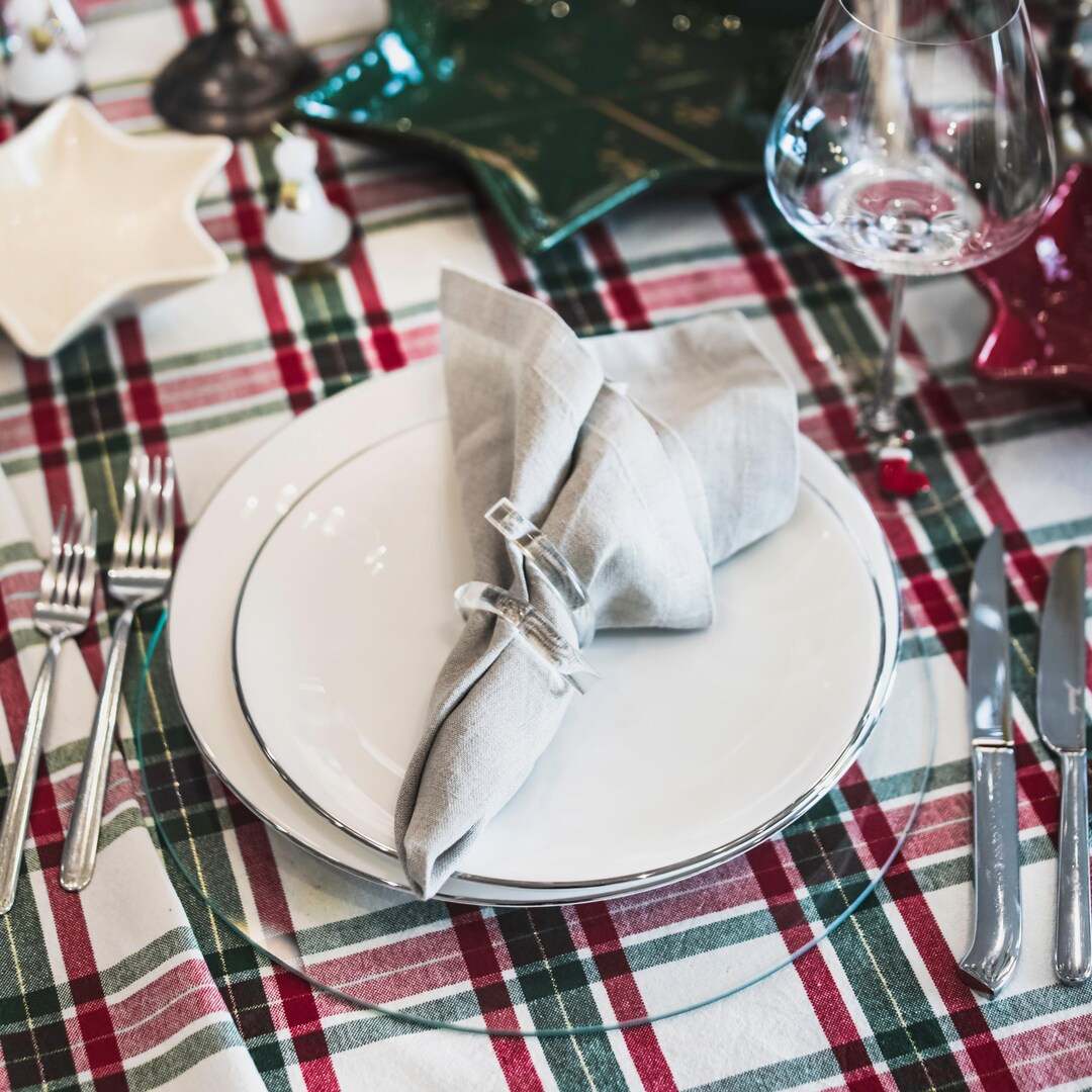 Gray Linen Napkin Set: Reusable Cloth Dinner Napkins, Rustic Table ...