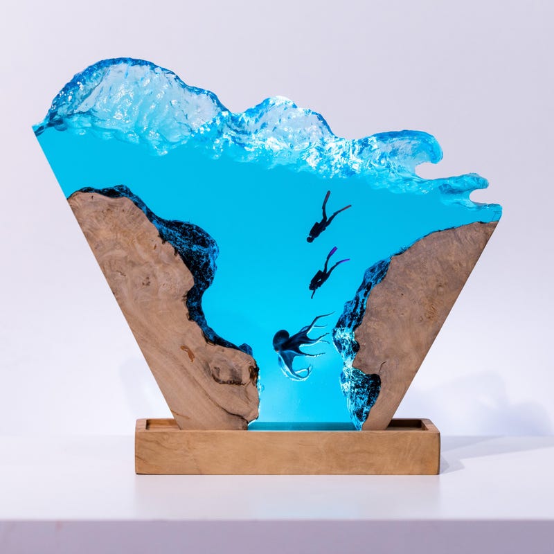 Resin Ocean Lamp Diver - Etsy