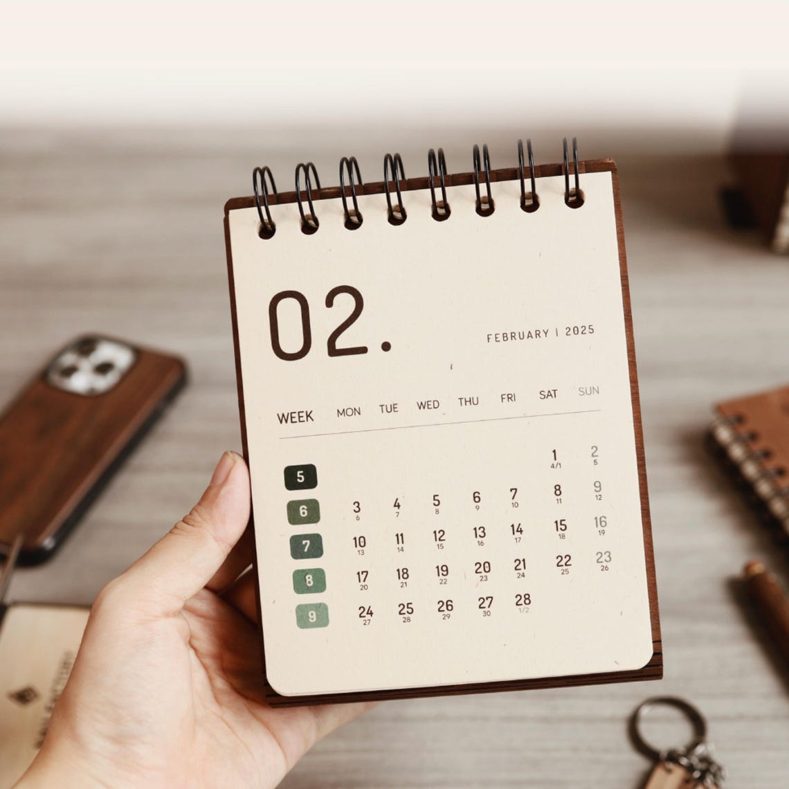 Personalized Walnut Wood Desk Calendar: Engraved Corporate Gift - Etsy