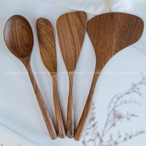Handmade Walnut Spreader Knives, Wooden Spatulas for Cooking, Baking ...