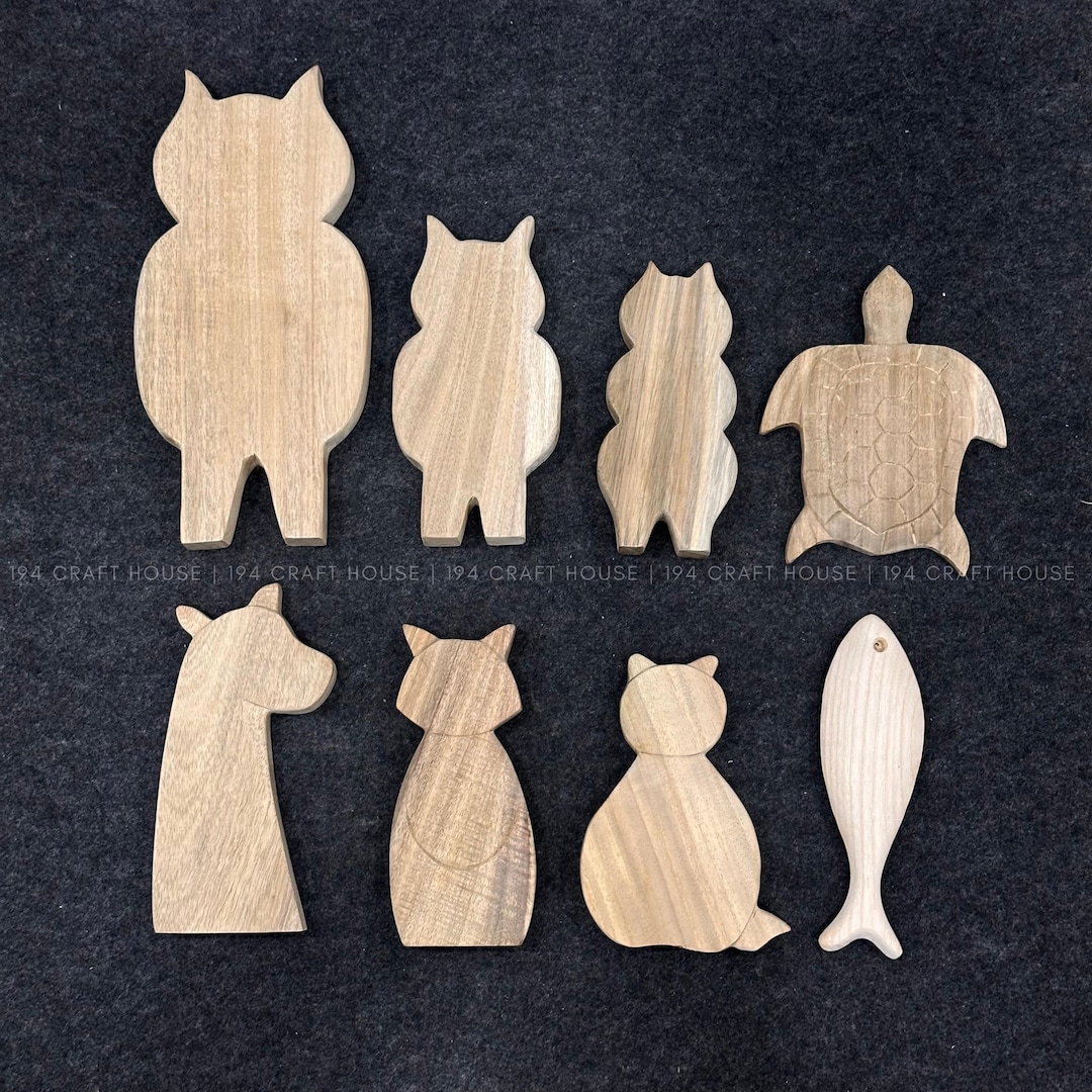Handmade Wooden Animals Toy for Kid Creative Art Hand Painting, DIY ...