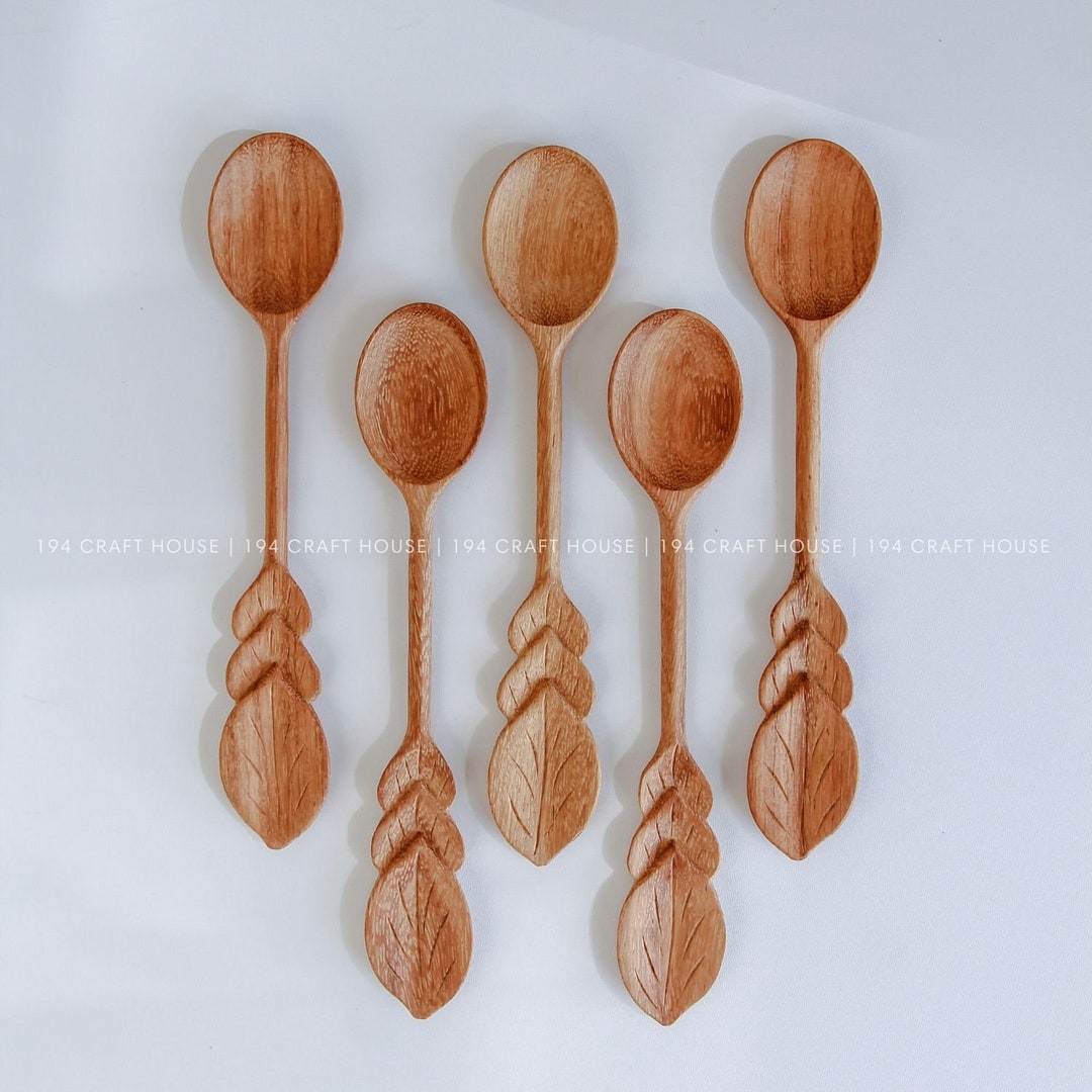 Handmade Wood Leaf Spoon: Personalized Engraved Gift - Etsy