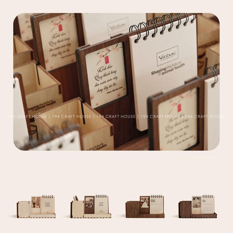 Customized Calendar With Image, Multi-function Wood Desk Calendar With ...