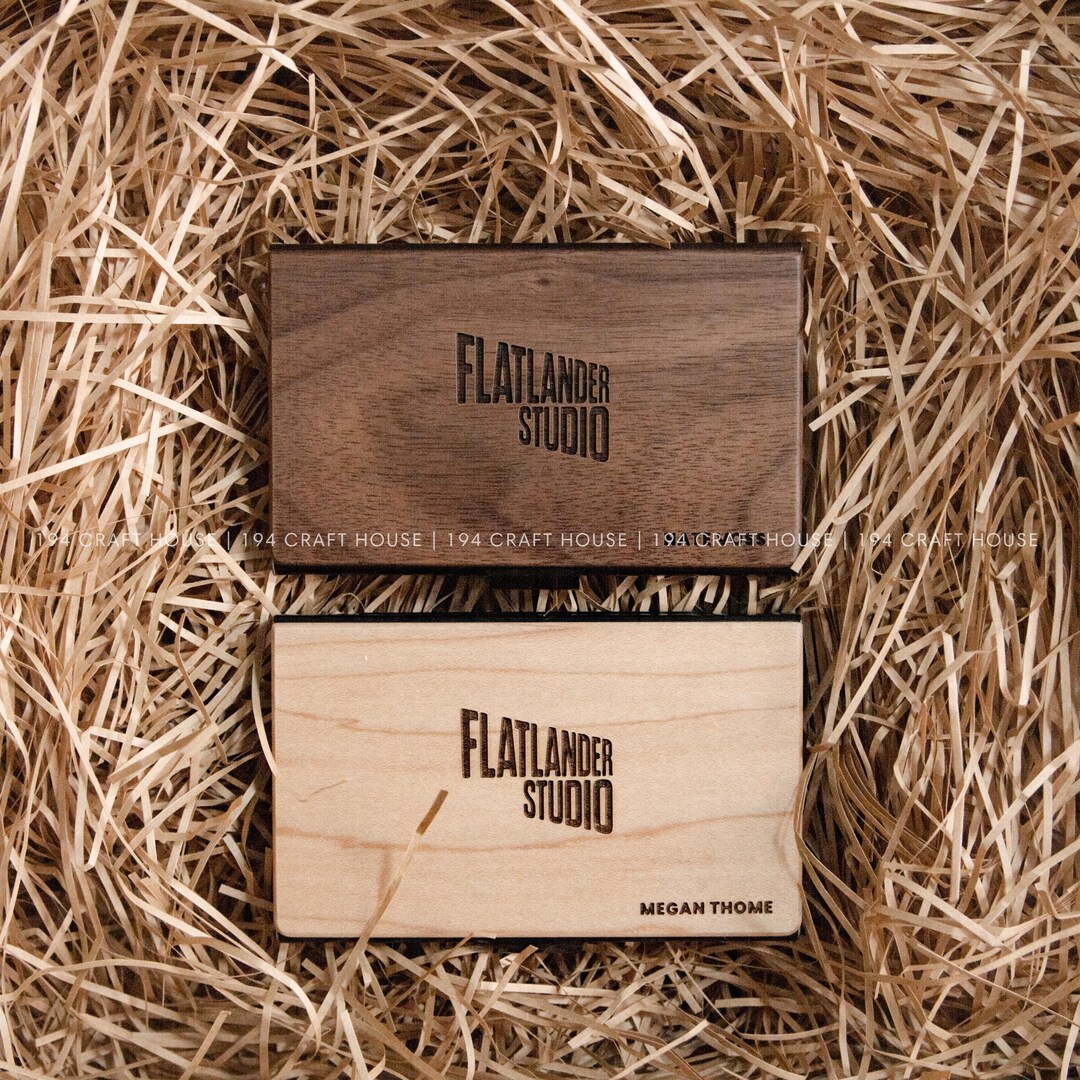 Personalized Wood Business Card Case & Holder, Custom Engraved With ...