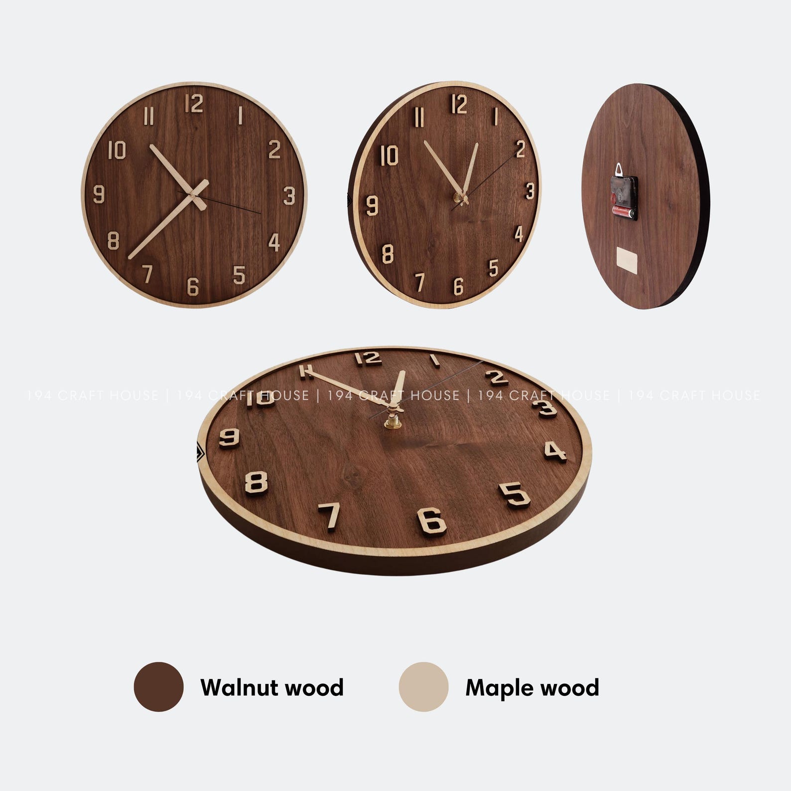 Personalized Wood Wall Clock With Logo Real Estate Company Gift for ...