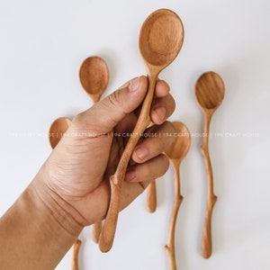 Handcrafted Twig Wooden Spoon for Stirring, Mixing, Drinking, Tasting ...