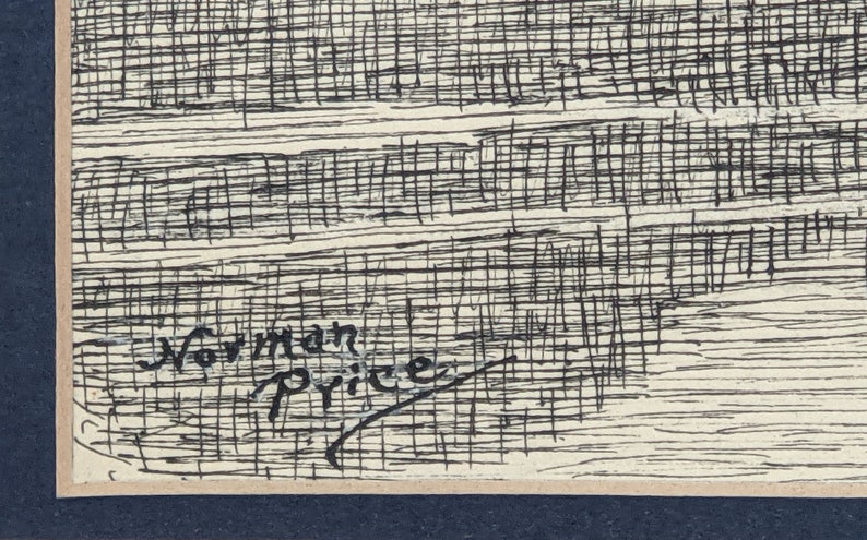 Vintage Drawing of Leif Erikson Yelling on Cliff Edge by Norman Price ...