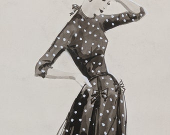 Drawing & Illustration Art & Collectibles Fashion Drawing of Model in ...