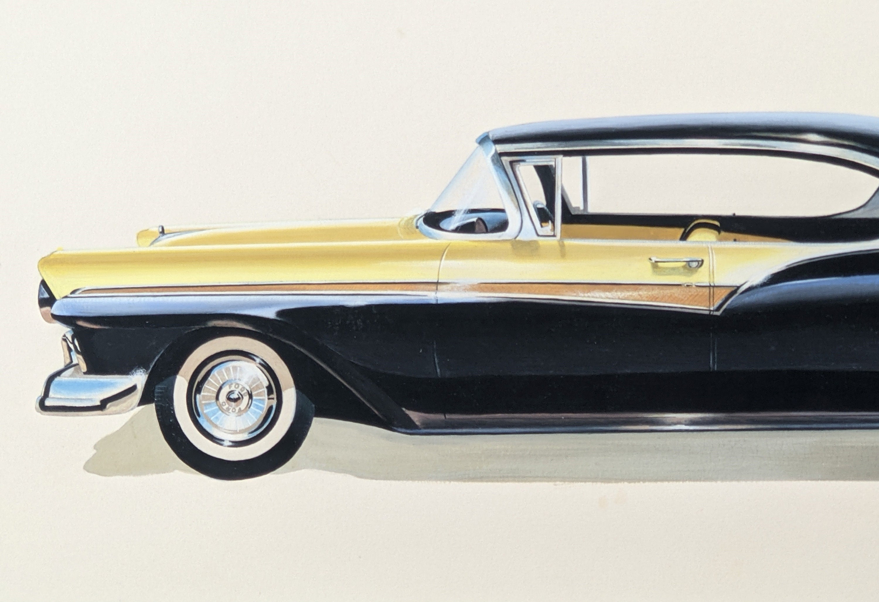 Black and Yellow Ford Fairlane 500 Painted Facing Left by Kenneth Lewis ...