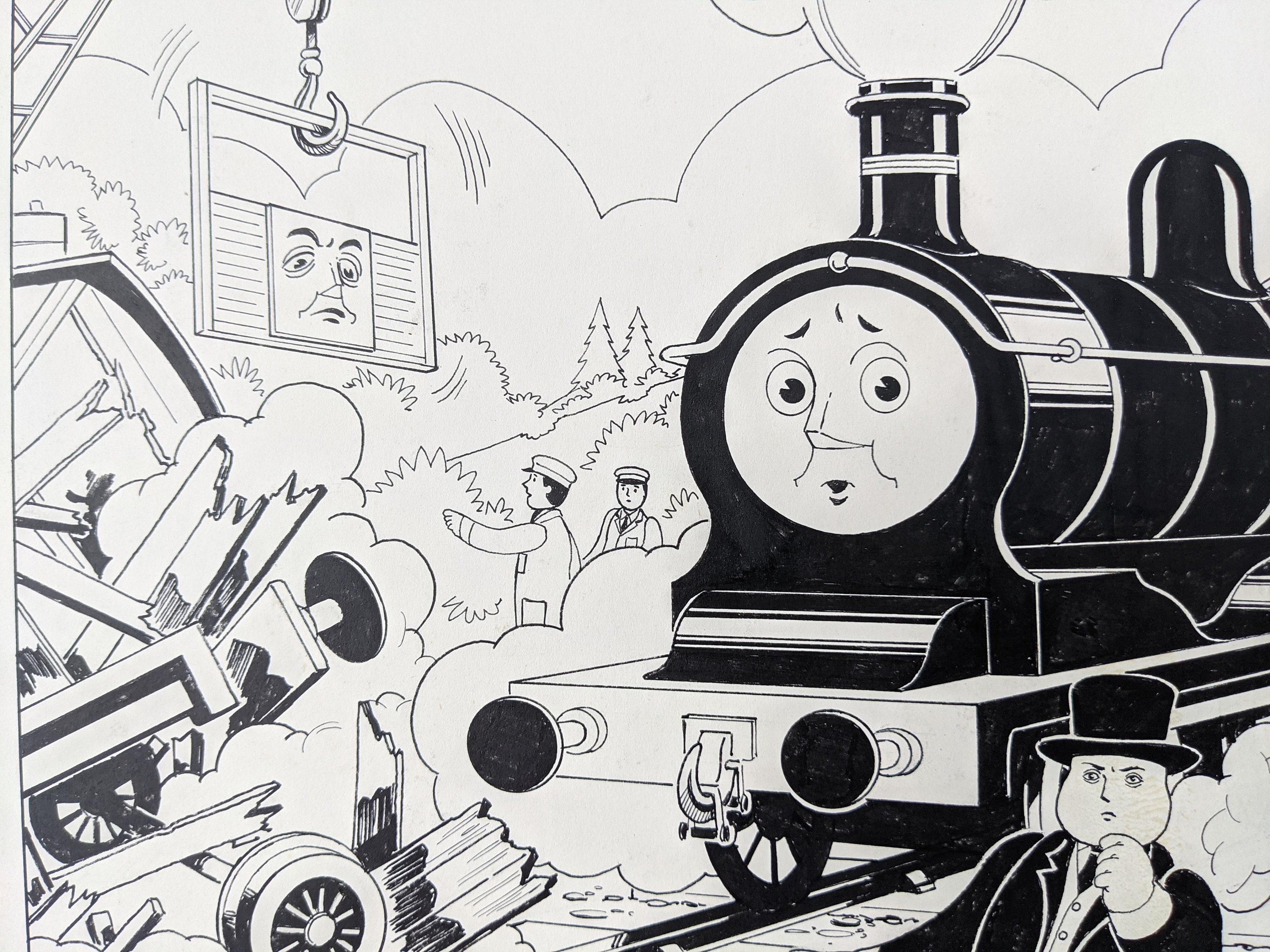 Original Thomas the Tank Engine Comic Page by Timothy Marwood - Issue #27 - Ink on Board ...