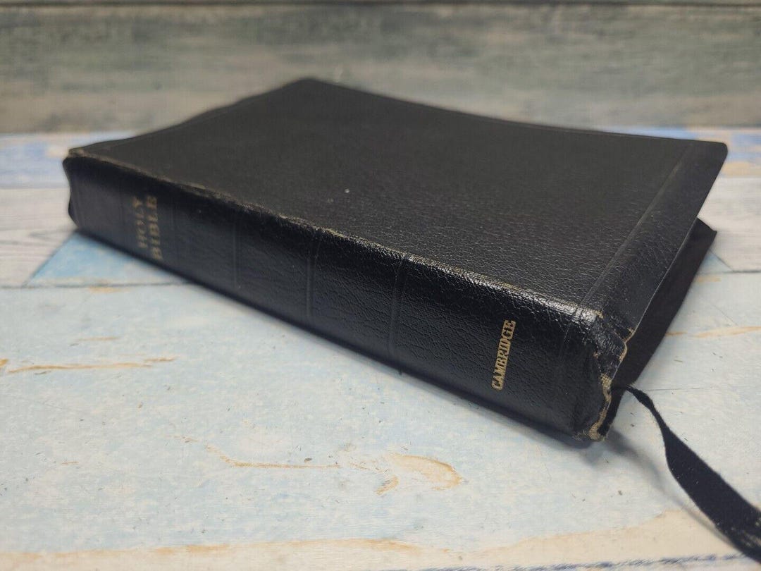 Holy Bible / Atlas Cambridge University Leather Bound Cover Vintage ...