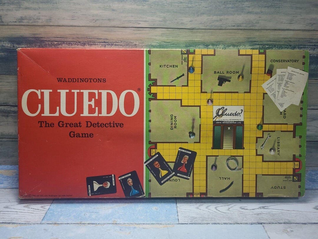 1972 Vintage Cluedo Board Game Waddington Complete Family Fun Murder ...
