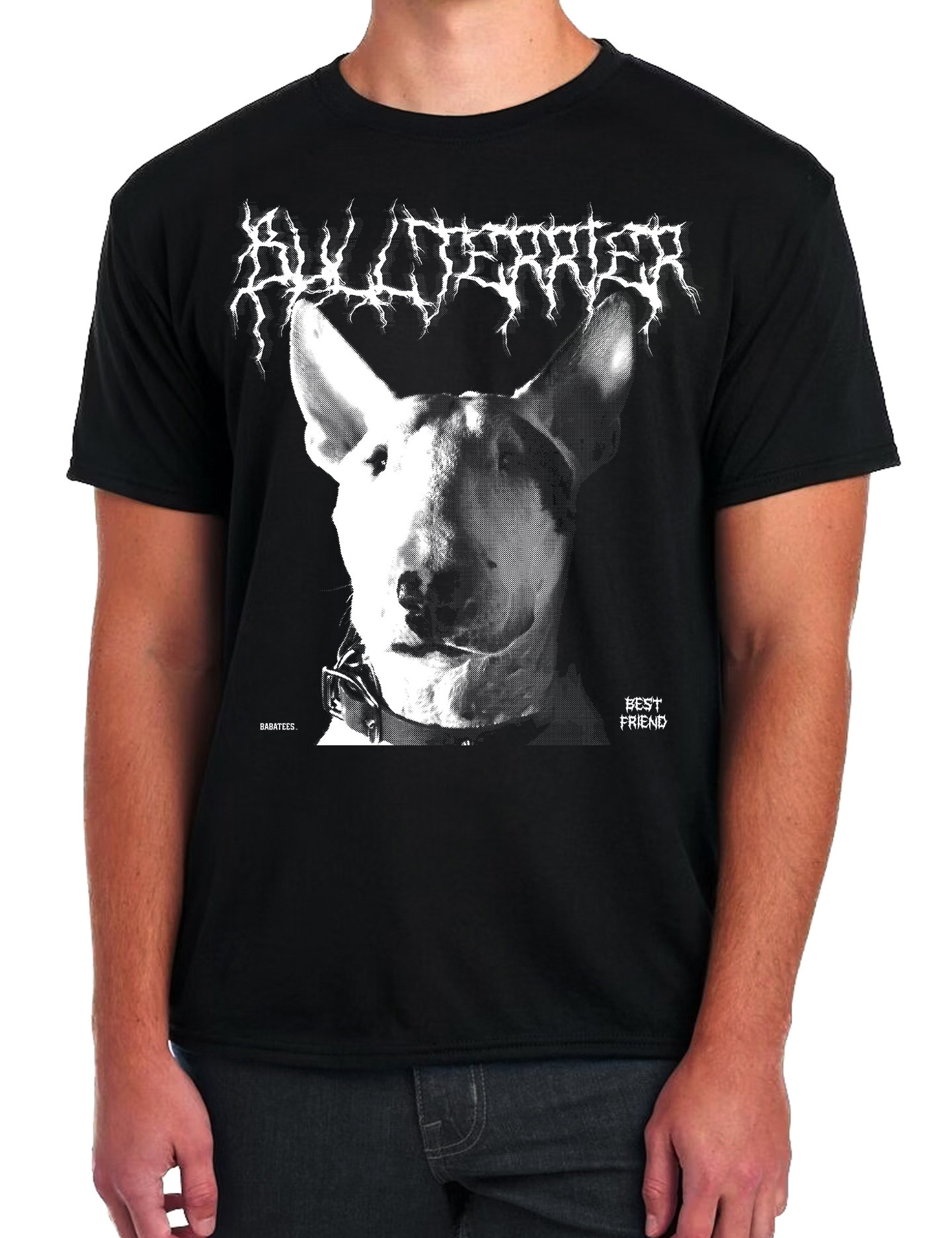 Bull Terrier Dog Breed Goth Punk Rock Hardcore Death Metal Tshirt for ...