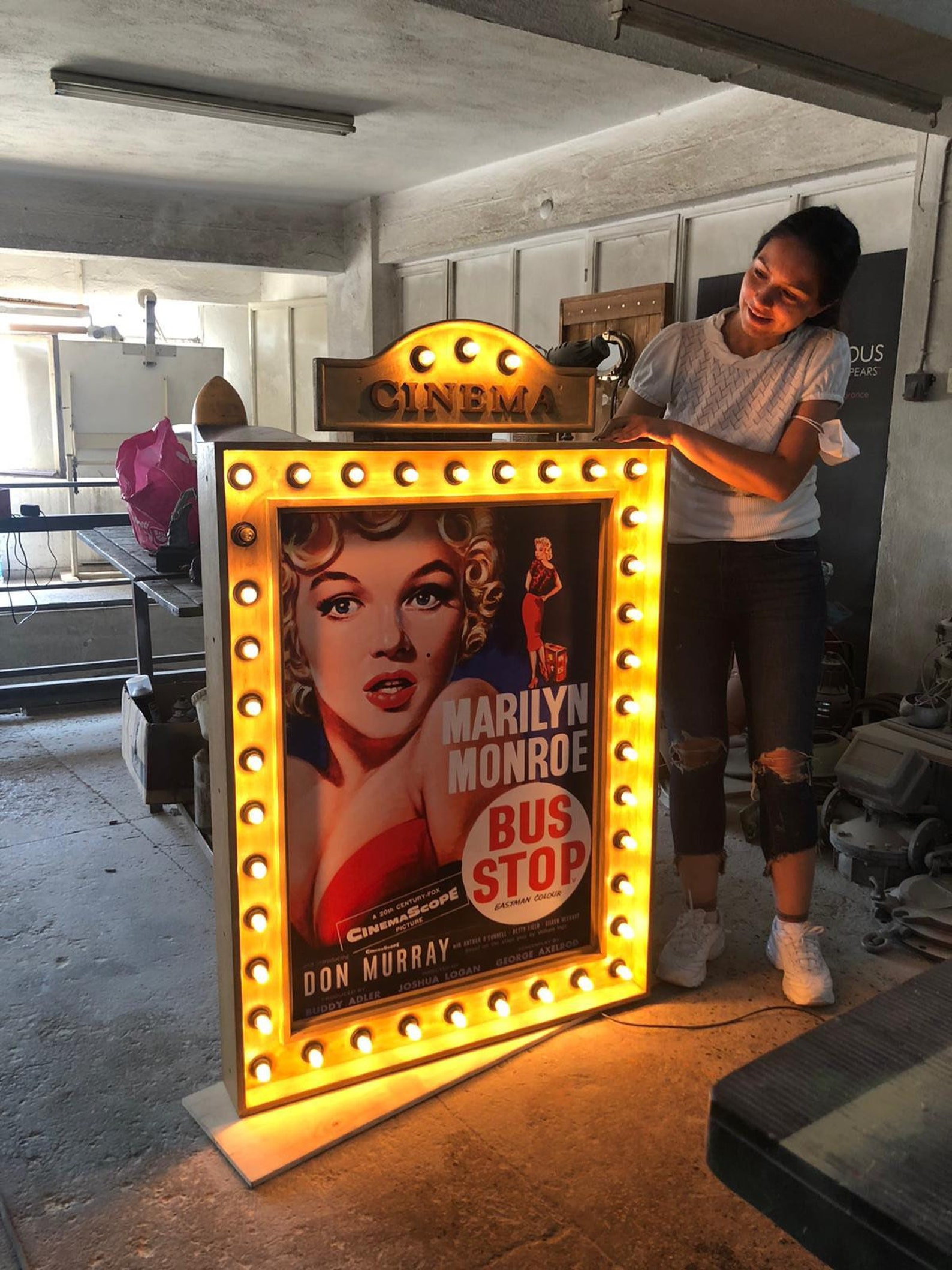 Home theater movie poster frame led lightbox with poster. | Etsy