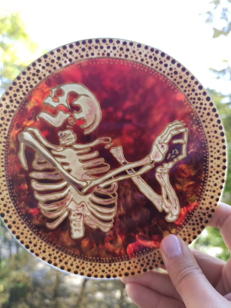Hannibal Memory Palace Coaster Stained Glass Skeleton - Etsy
