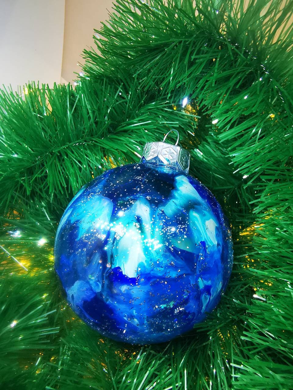 Earth Globe Christmas Ornament, Glass Ball, Christmas Decoration ...