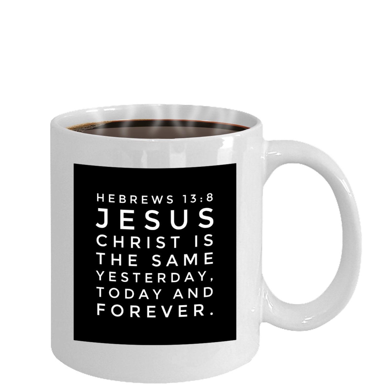 Hebrews 13v8 Bible Verse Coffee Mug Scripture Coffee Mugs Drinkware ...