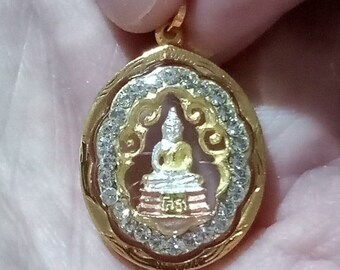 High Quality Real 18k Gold Mini Thai Buddha Monk Pendant Buddhist ...